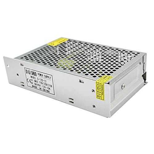 DIGISHUO DC 12V 10A 120W Power Supply Adapter Transformer Switch AC 110V/220V to DC 12V 10Amp Switching Converter LED Driver for LED Strip Light | CCTV| Camera Security System| 3D Printer