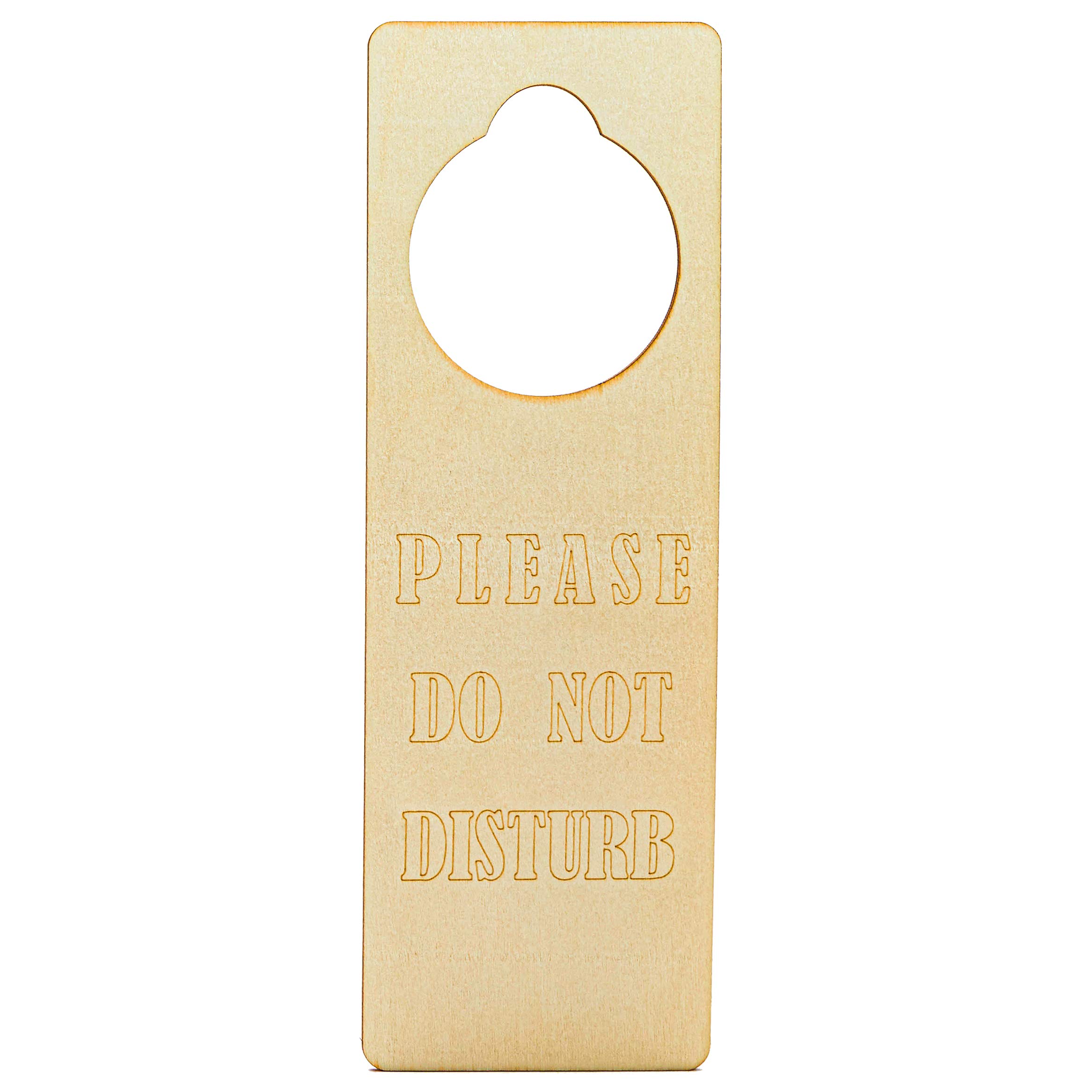 Wooden Door Knob Hanger, Please Do Not Disturb (3.25 x 9.5 in, 12-Pack)
