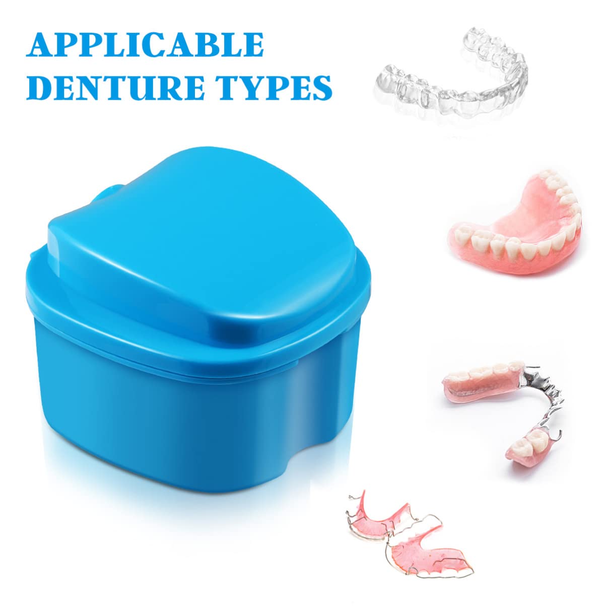 2pcs Tooth Box Case Storage Case False Teeth Holder False Teeth Case Teeth Holder for Dentures Plastic Containers Abs Storage Supplies Travel Portable