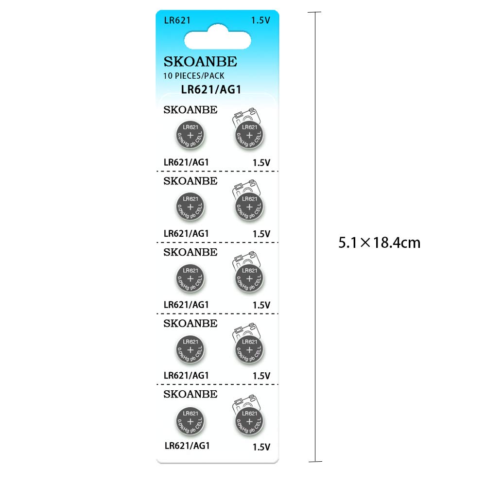 SKOANBE 10PCS LR621 AG1 SR621SW 364 LR60 164 1.5V Watch Battery