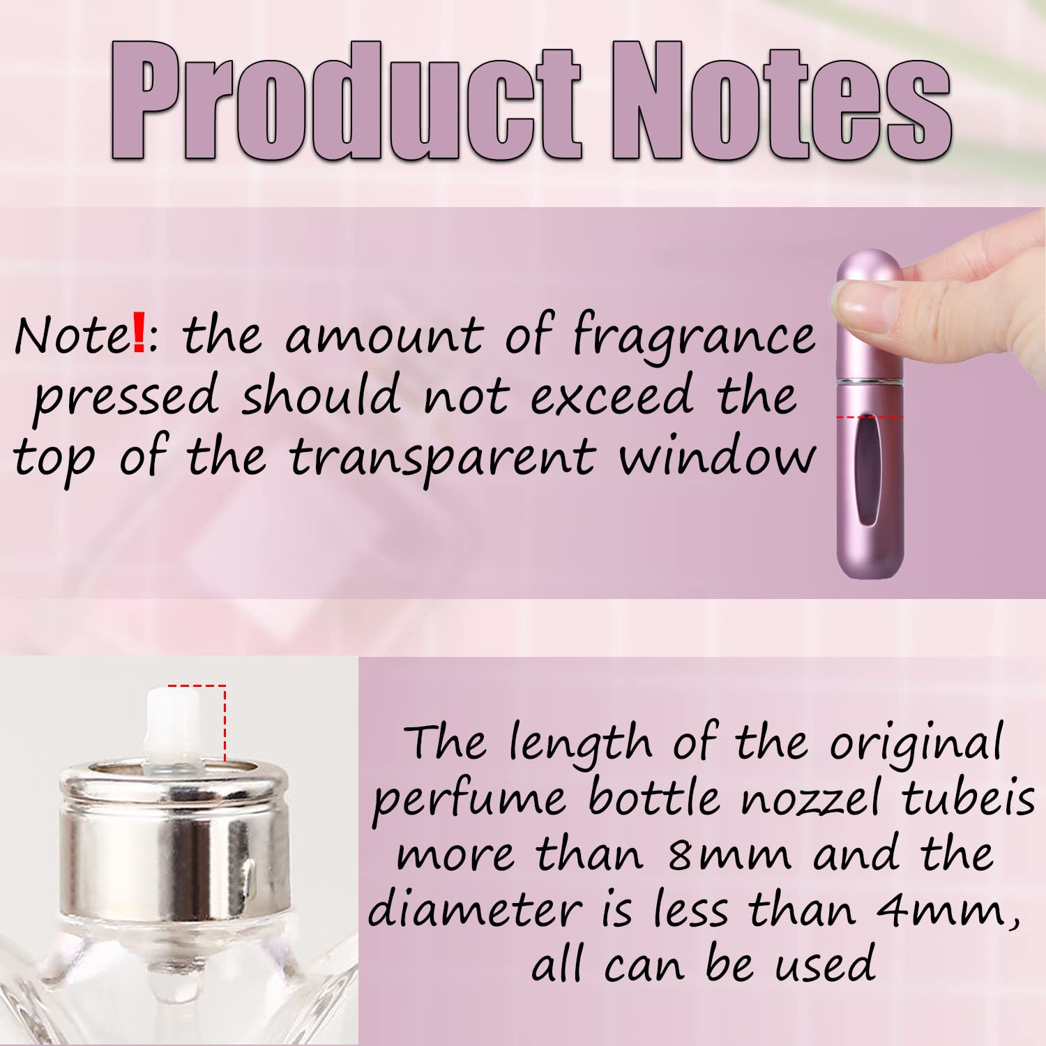 3Pcs Mini Refillable Perfume Atomizer Bottle, Portable Travel Perfume Bottle Refillable, Perfume Scent Pump Case Fragrance Empty Spray Bottle for Traveling and Outgoing (5ml/0.2oz)