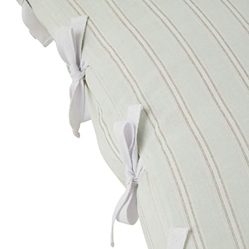 Laura Ashley Home - Queen Comforter Set, Reversible Cotton Bedding, Includes Matching Shams with Bonus Euro Shams & Throw Pillows (Madelynn Pastel Blue, Queen)