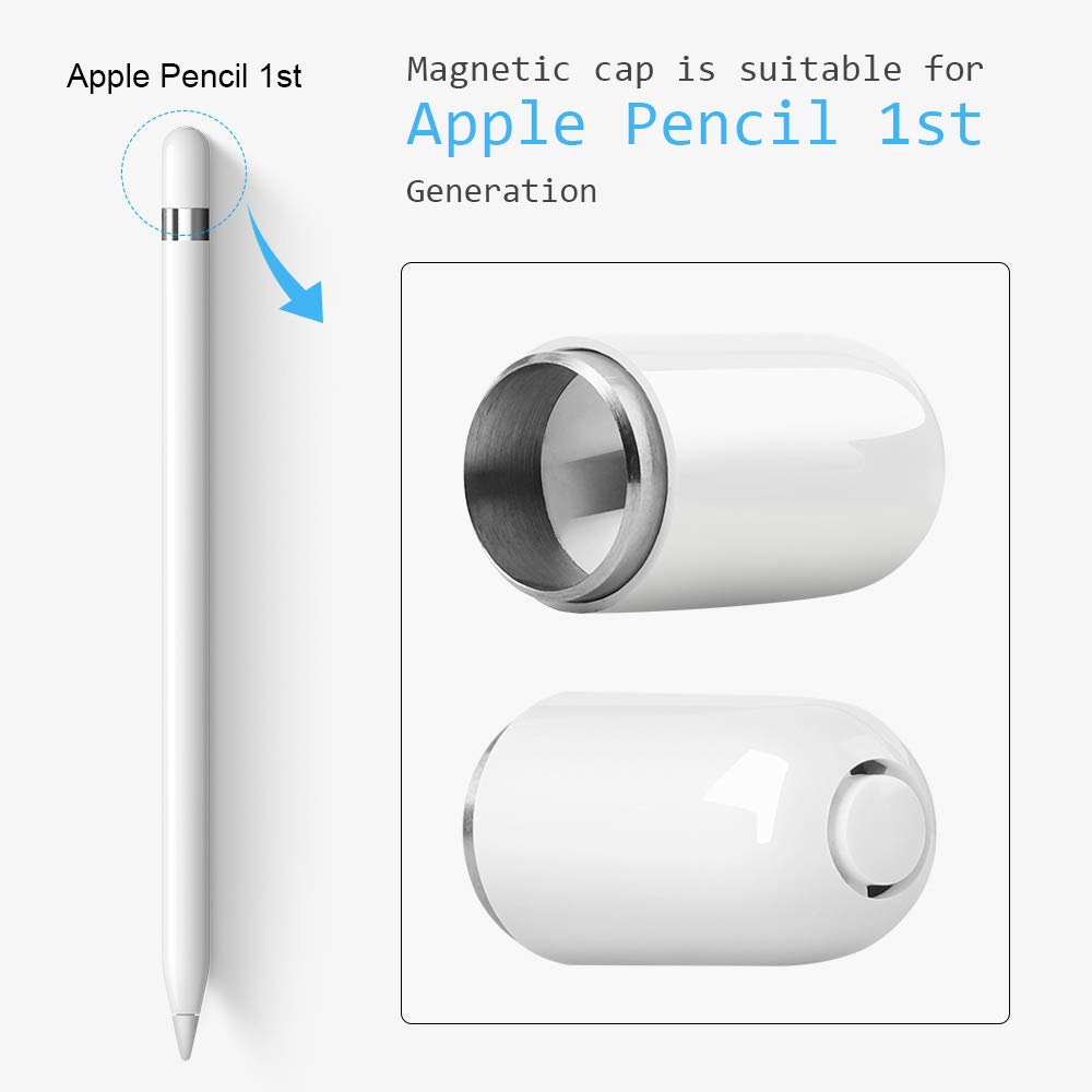MJKOR Magnetic Replacement Cap and Tips Replacement Compatible with Apple Pencil 1st (3 Pack)