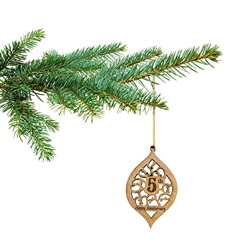 50th Anniversary Ornament 2023 - Happy Anniversary Ornament, Beautiful Laser Cut Wood Detail - Comes in a Gift Box so It's Ready for Giving (50th Anniversary 2023)