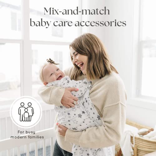 Dodo Babies Swaddle Blanket & Pacifier Clip Set β Four Large Cotton Muslin Receiving Blankets Plus Two Universal Binky Holders and Zip-Close Paci Case β Great for New Girl or Boy
