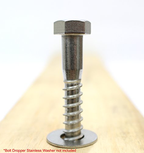 Bolt Dropper 3/8" x 1-1/2" Stainless Hex Head Lag Bolt Screws, (25 Pack), 304 (18-8) Stainless Steel Coach Bolts/Large Screws for Wood with Plain Finish by Bolt Dropper