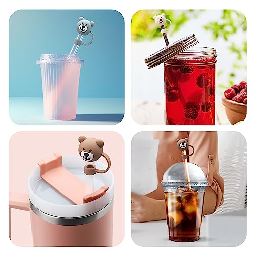 4 PCS Straw Covers Cap for Stanley Cup, Silicone Straw Tip Covers for Stanley 30 & 40 Oz Tumbler with Handle, Straw Toppers for Stanley Tumbler Cup
