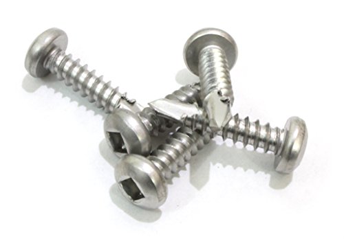 Bolt Dropper 8 x 3/4" Stainless Pan Head Square Drive Sheet Metal Self Tapping Drilling Screws, (100pc) 410 SS, Corrosion Resistant Choose Size and Qty,.