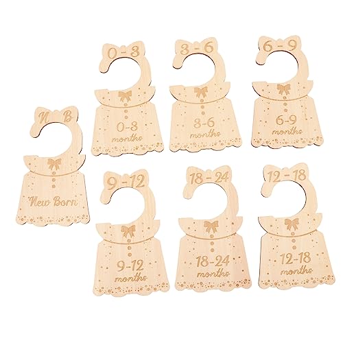 Cabilock 7pcs Closet Divider Kids Wooden Hangers Toddler Hangers Hangers Closet Dividers Baby Hangers Baby Closet Organizer Wood Clothes Rail Wardrobe Baby Hangers for Closet