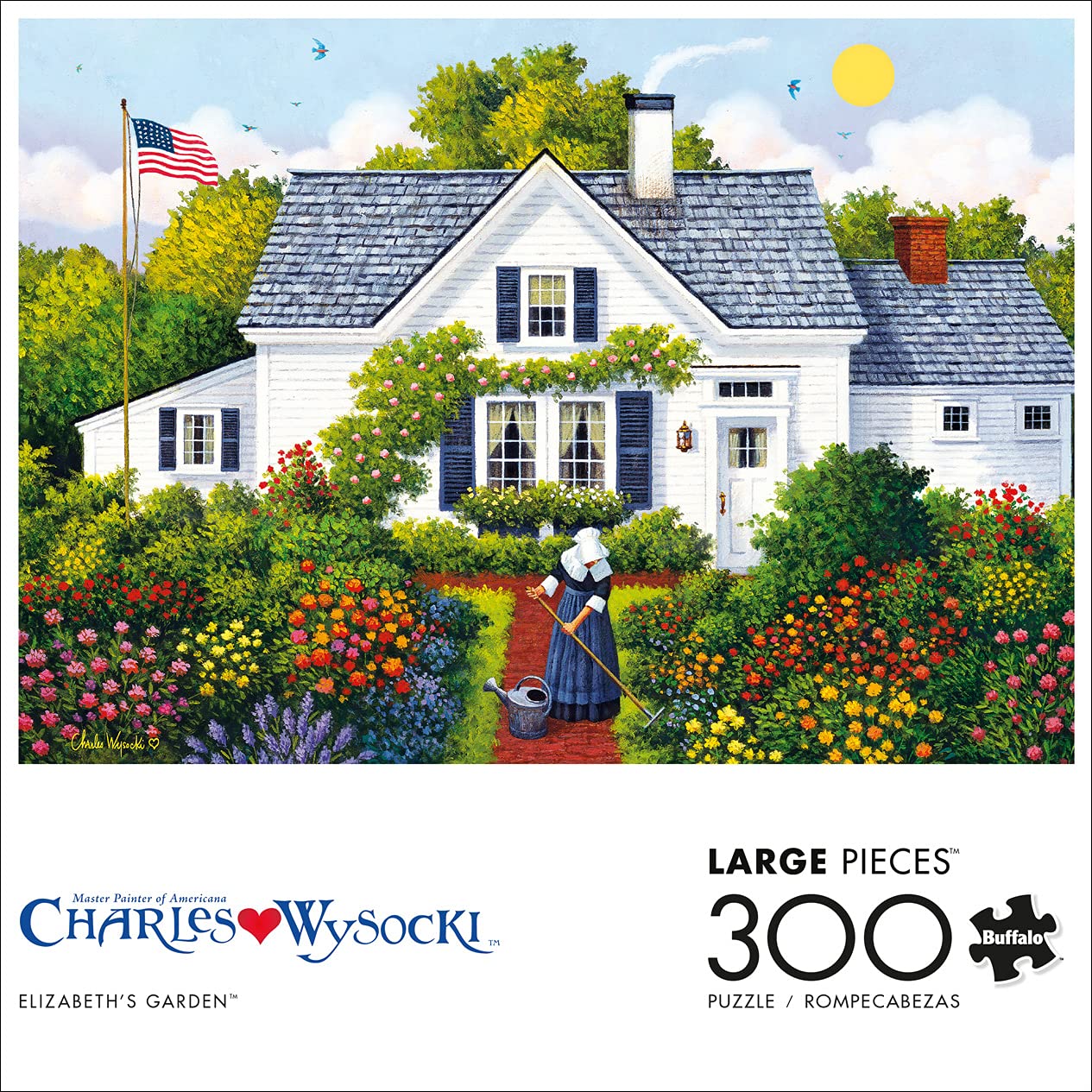 Buffalo Games - Charles Wysocki - Elizabeth's Garden - 300 Large Piece Jigsaw Puzzle