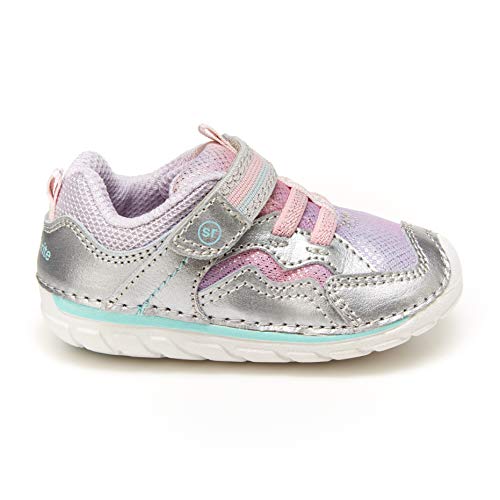 Stride Rite baby girls Soft Motion Kylo Sneaker, Silver/Multi, 6 Wide Infant US