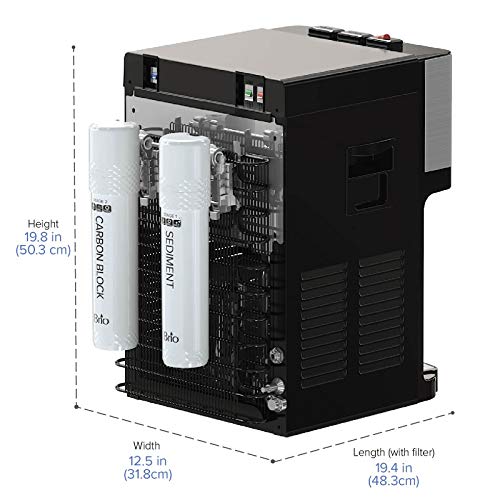 Brio Countertop Self Cleaning Bottle Less Water Cooler Dispenser with Filtration - Hot Cold and Room Temperature Water