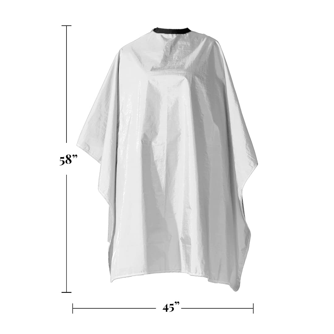 Betty Dain Reversi Reversible Coloring/Styling Cape, Two-Sided Cape, Black Side Has Chemical Proof Finish for Processing, Snap Closure at Neck, 50 x 60 Inches, Silver/Black