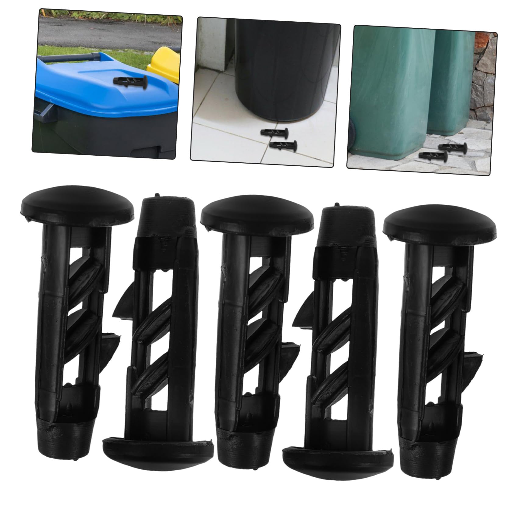 WHAMVOX 5Pcs Outdoor Trash Can Safety Buckles for Secure Covering of Garbage Cans Connects and Holds Trash Can Lids Place for Outdoor Use and Raccoon Proofing
