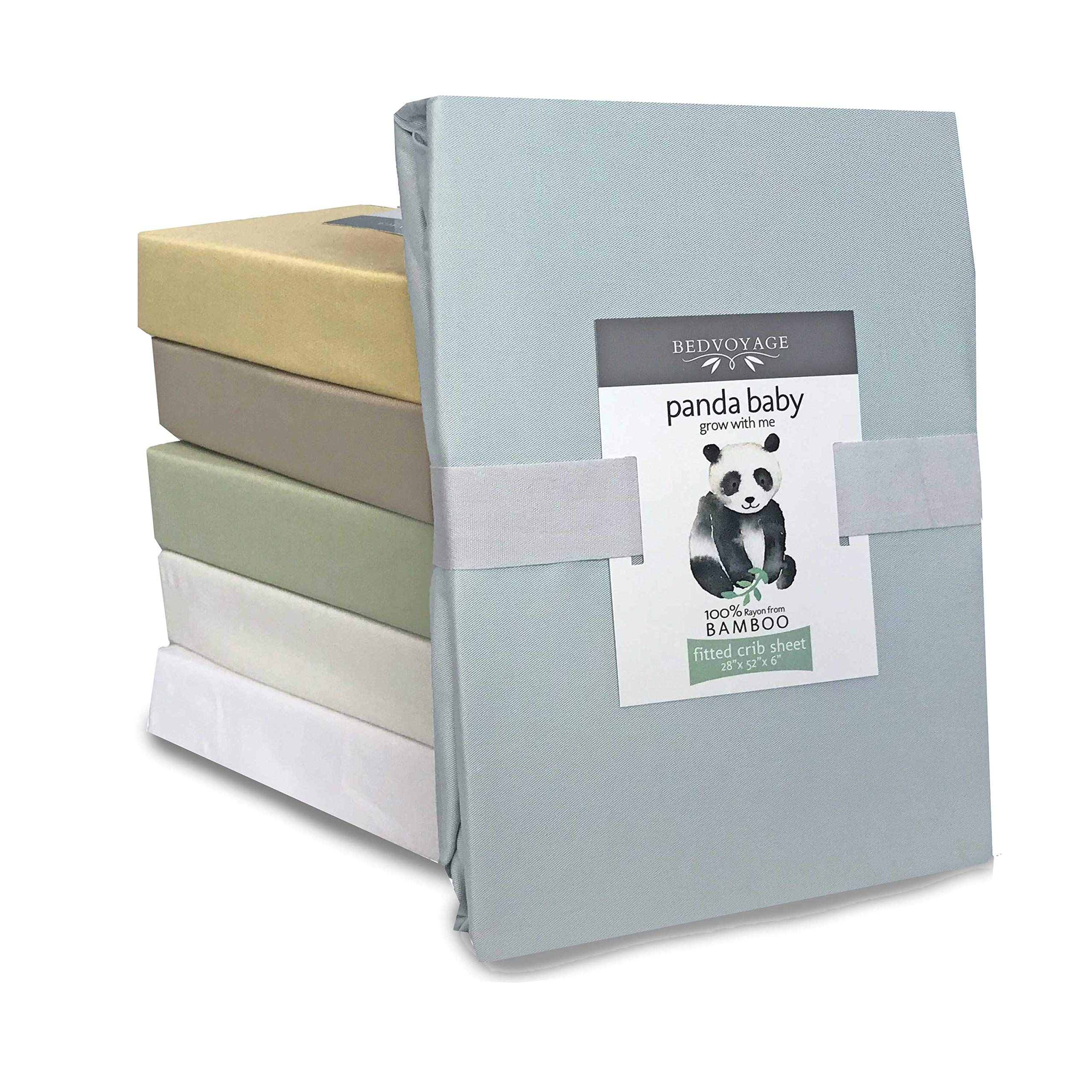 BedVoyage Panda Baby viscose from Bamboo Fitted Crib Sheet Ivory