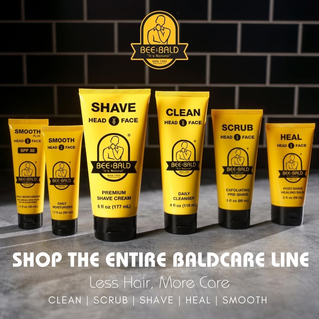 Bee Bald SMOOTH Daily Moisturizer Hydrates & Tones Away Fine Lines, Wrinkles and Dry Patches; Helps Control Oil & Shine to Feel Cool, Fresh and Comfortable, 1.7 Fl Oz