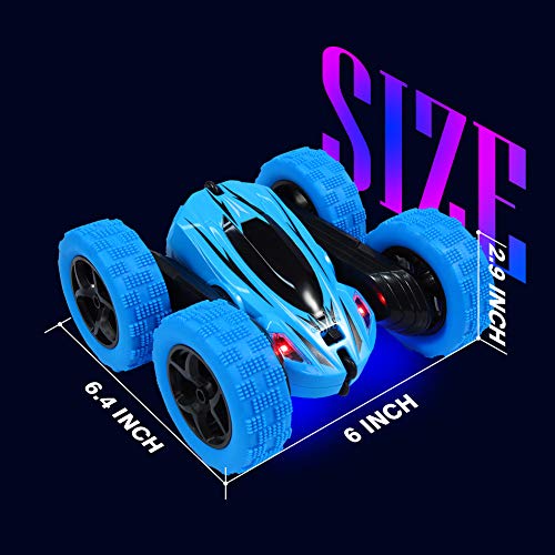 2PACK RC Stunt Car Remote Control Car for Kids, 2.4Ghz High Speed Rock Crawler Vehicle,360 Rotating 4WD Off Road Double Sided Rotating Tumbling Rc Car with 4 Rechargeable Battery.
