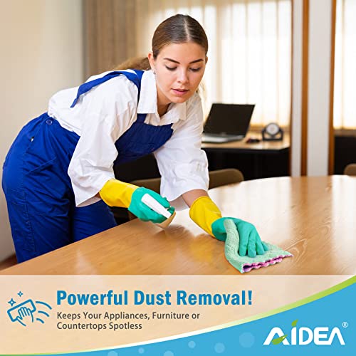 AIDEA Microfiber Cleaning Cloth -12PK, Absorbent Coral Fleece Dusting Cloths, No Odor Reusable Dish Cloth, All Purpose Premium Cleaning Rags, Washable Microfiber Cloth Fast Drying 6.3" x10.4"