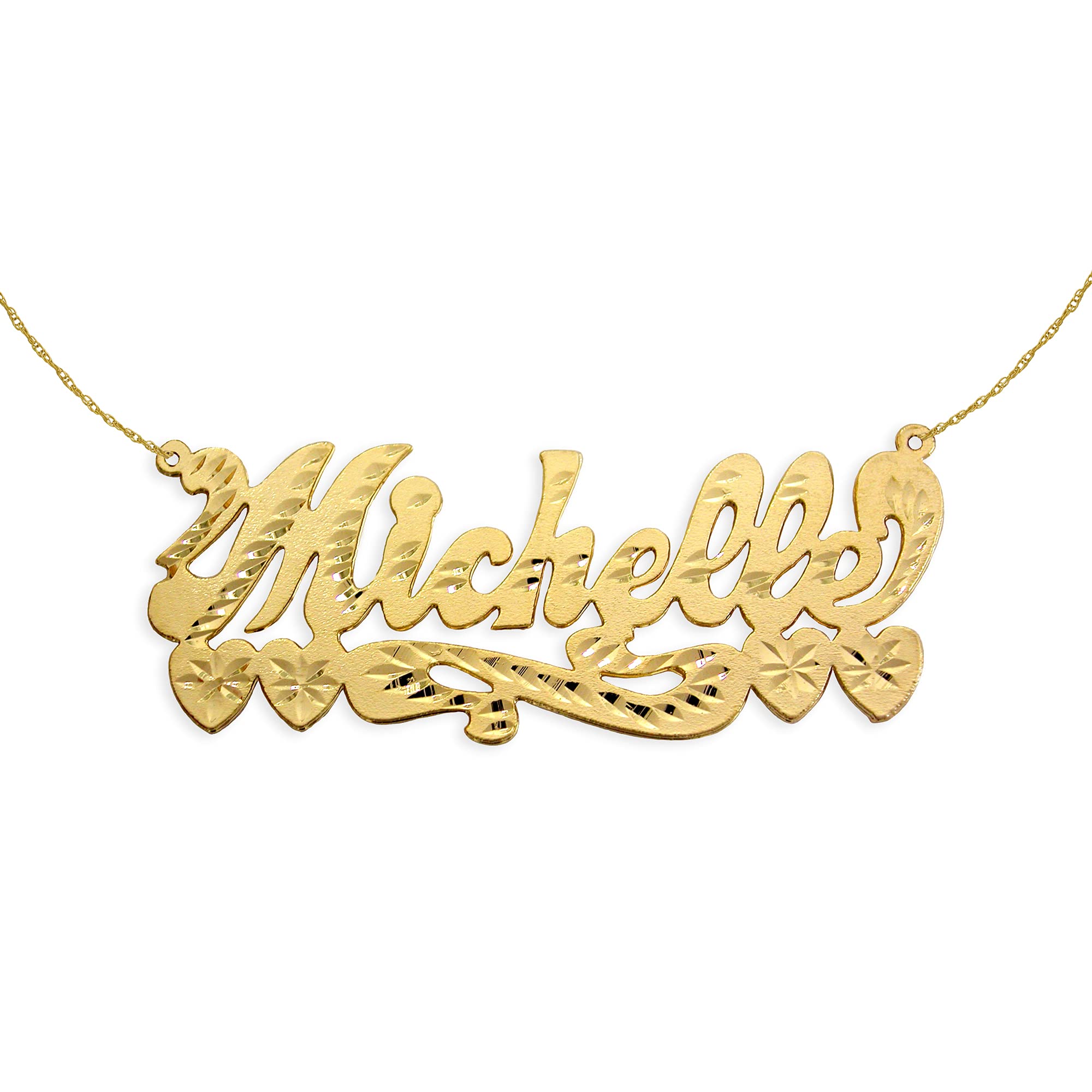 24K Gold Plated Sterling Silver Name Handcrafted Designer Personalized Custom name necklace with Name of Your Choice - Made in USA