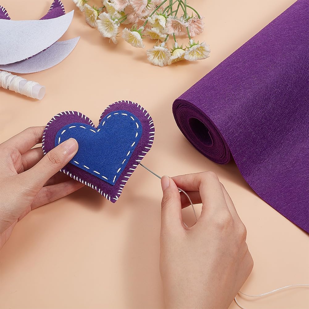 BENECREAT 10FT 15.74 Inch Wide Dark Orchid Felt Roll, 1mm Thick Fabric Sheets Soft Woven Nonwoven Fabric Sheets for Crafts, Patchwork Sewing, Costumes