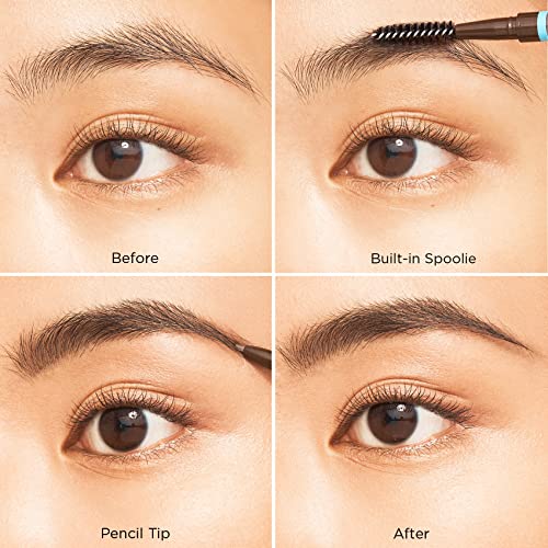 JOAH Dual-Ended Eyebrow Pencil - Brow Down To Me Ultra-FIne Tip Precision Brow Pencil with Built-In Spoolie Brush for Flawless Brows, Smudge-Proof, Water-Resistant, Cool Taupe