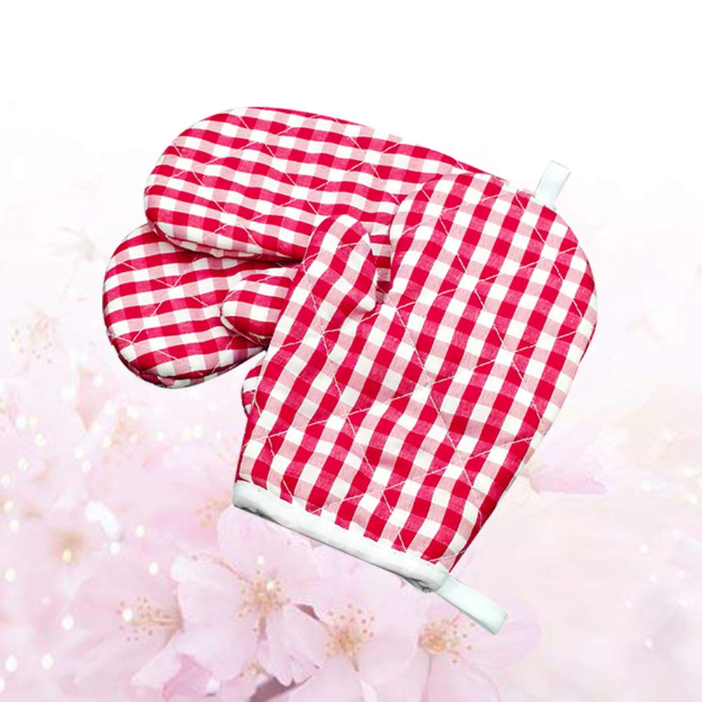 2pcs Kids Heat Insulation Anti-scald Gloves Kitchen Microwave Oven Gloves Mitts Baking Gloves