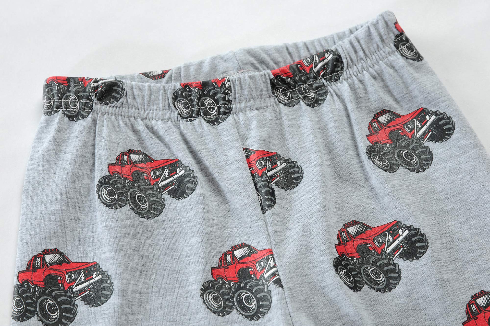 Little Boys Gray Pajamas Sleepwear Red Race Car Toddler Pyjamas Pant Sets for 6t Kids
