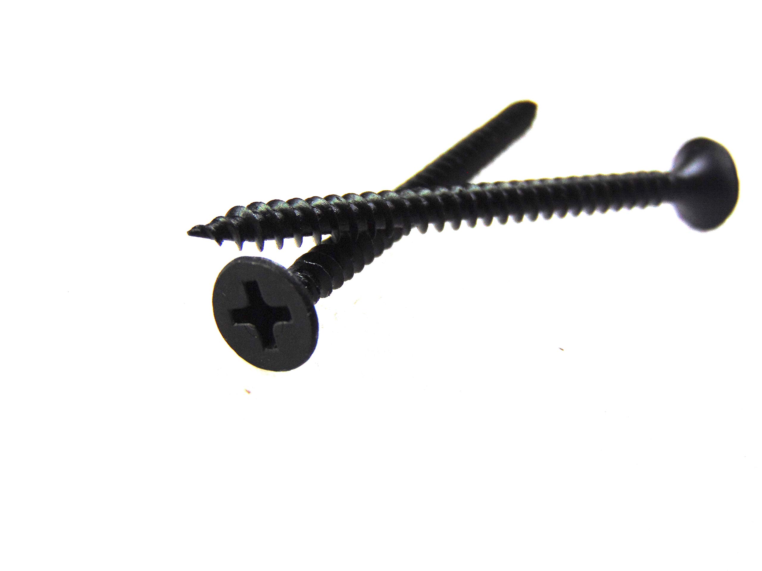 Phosphate Coated Stainless Flat Head Phillips Wood Screw M3.5 Black Finish by Boltstar (1 - 3/4 inch)