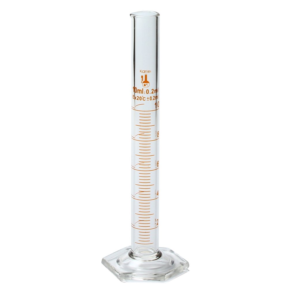Glass Graduated Cylinder Set with Cleaning Brushes and Transfer Pipettes, Borosilicate Glass, 5 Sizes - 5,10,25,50, and 100ml, Karter Scientific 233G2