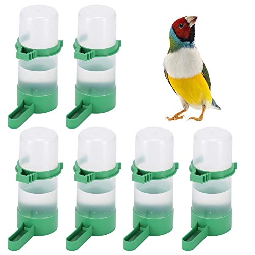 6 Pcs Automatic Bird Water Bottle,Bird Water Bottle Drinker Container Food Dispenser Hanging in Birds Cage for Parrots Budgie, Cockatiel, Lovebirds (140ML)