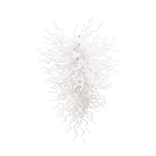 Alioth White Crystal Chandelier, Blown Glass Chandelier Light Fixture for Bedroom, Hallway, Bar, Kitchen, Bathroom 40" x 54"