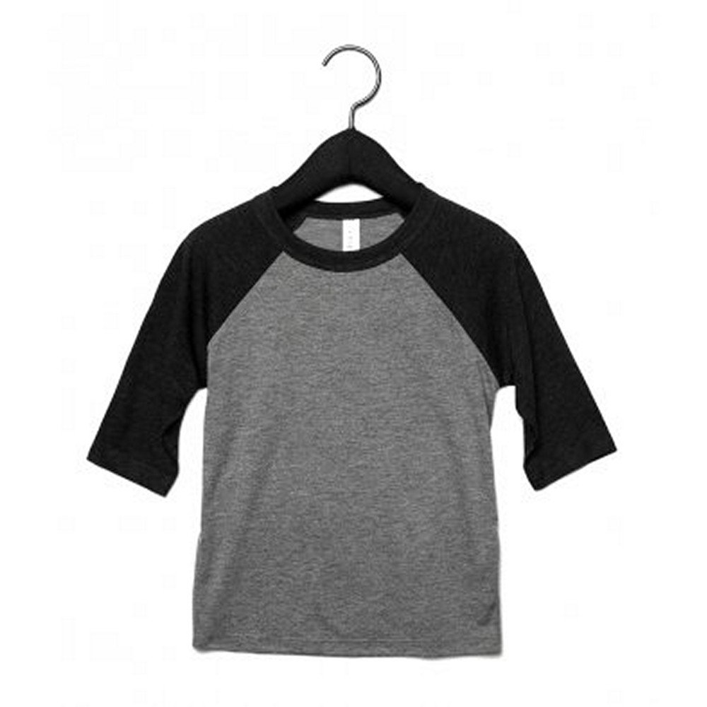 Bella Canvas 3/4-Sleeve Baseball T-Shirt (3200T) White/Red, 5T