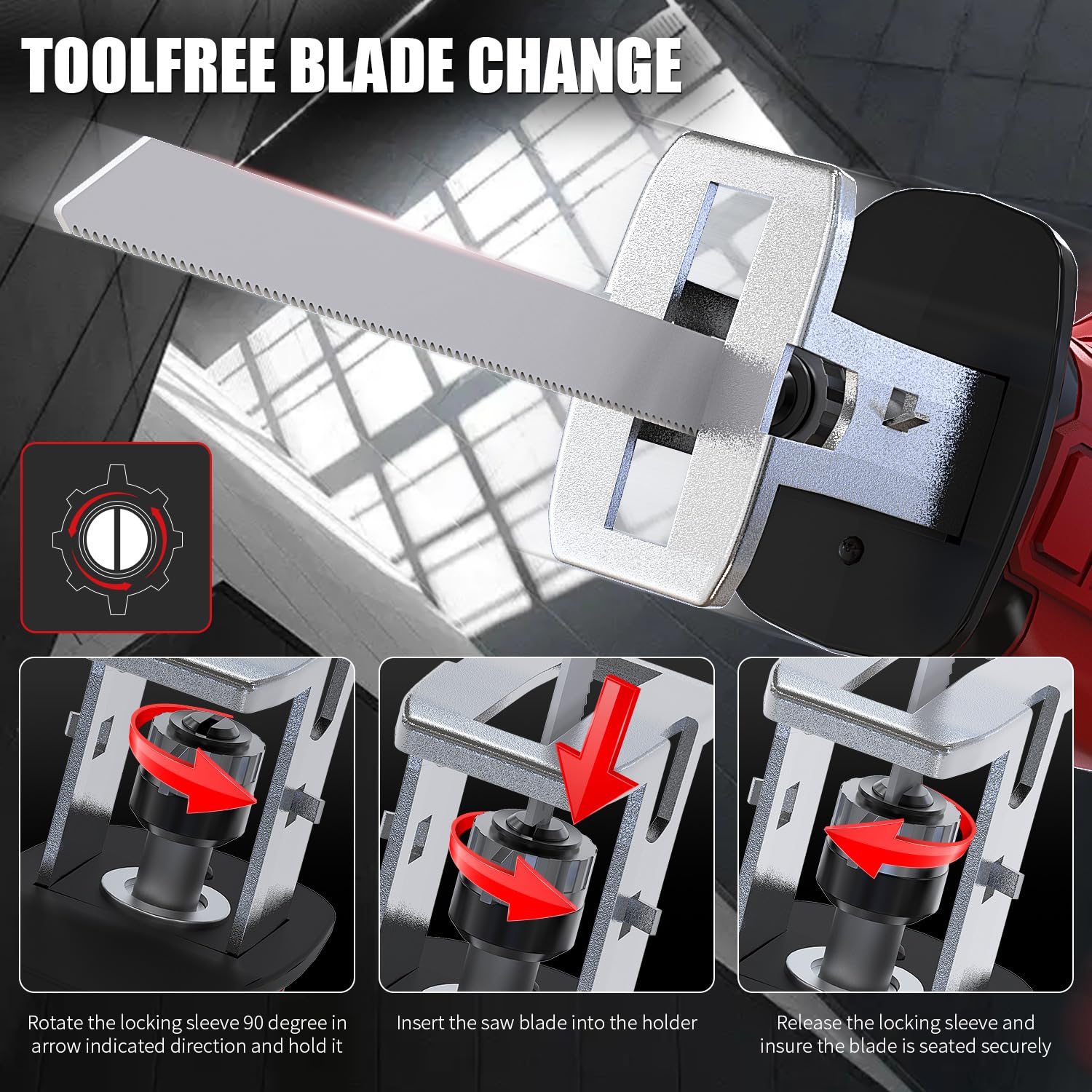 Sawzall Cordless With Battery, Reciprocating Saw With 9 Saw Blades For Wood & Metal, Trees, Pvc Cutting, And Fast Charger/Efficient Cutting 45 Min