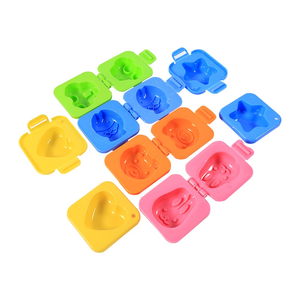 6 Pcs Boil Egg Mould, Cute Cartoon Egg Sushi Rice Mould Decorating Fondant Cake Tool Cookery Moulds