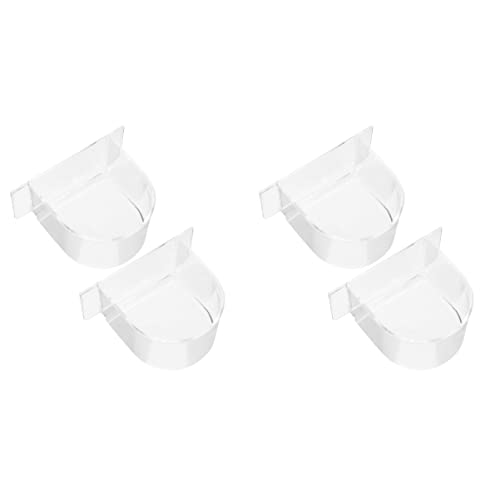 Acrylic Bird Feeder Parrots Water Cup 4 PCS Bird Cage Bird Feeder cage Bird Food Feeding Bowl Cockatiel cage Food Box Food Box Plastic Bird Parrot Feeding Bowl
