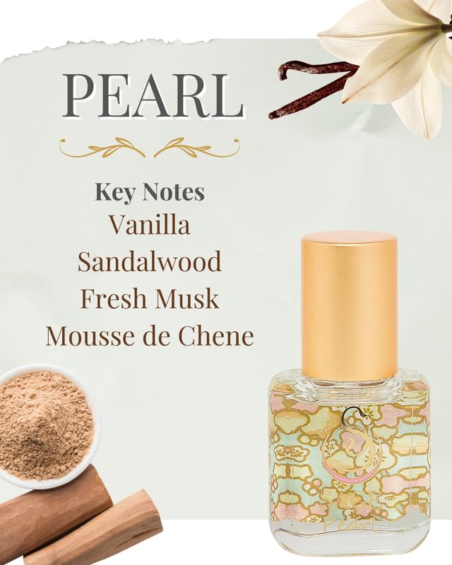 Pearl Organic Perfume Oil Extract Roll-On by Sage- 1/4 oz, Vegan & Cruelty-Free, Subtle Scent, Vanilla, Sandalwood, Musk