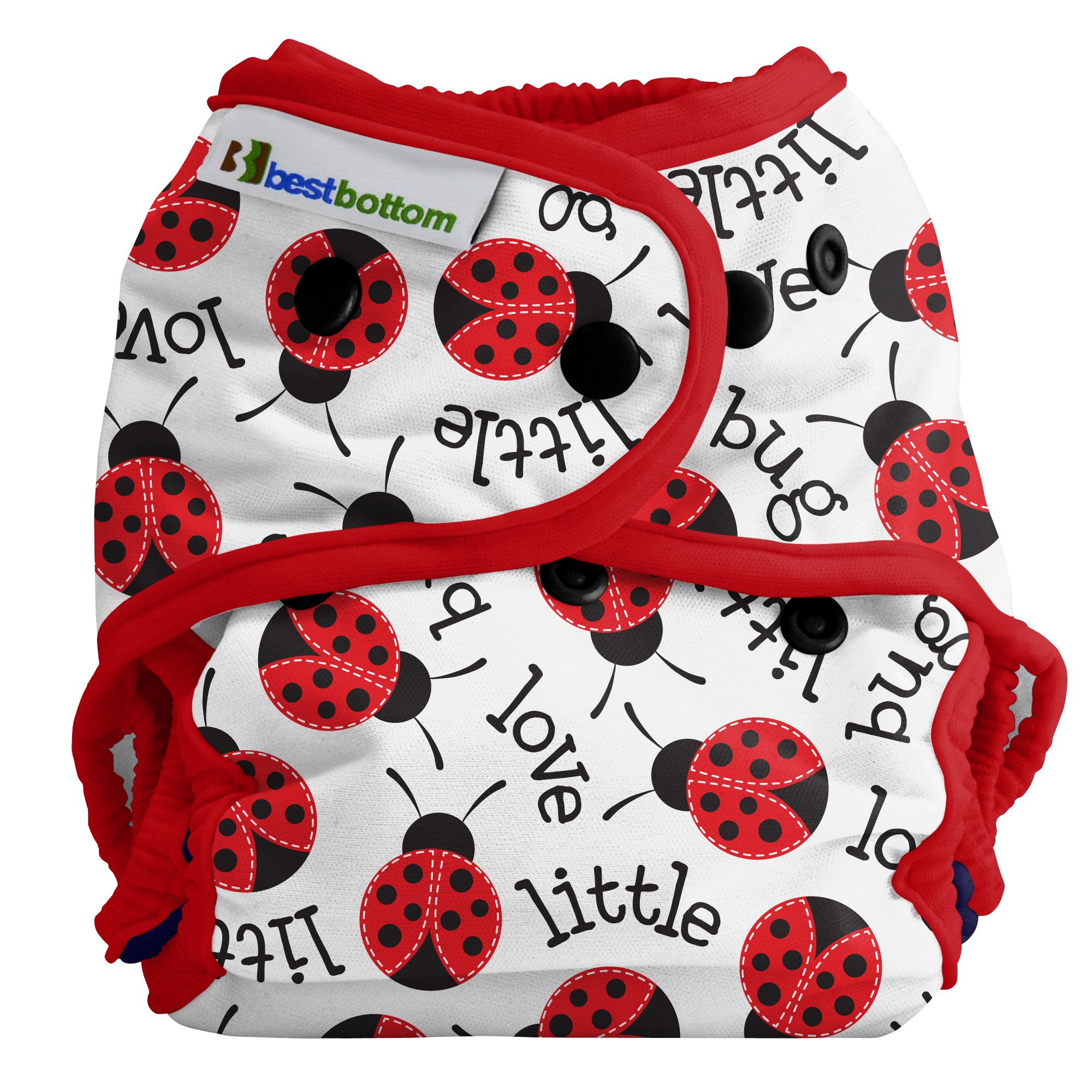 Best Bottom Little Love Bug Cloth Diaper Shell-Snap | Reusable Diapers Shell Made of Durable Waterproof Materials | Eco-Friendly Washable Diapers Saves You Money from Disposable Diapers | PUL Fabric