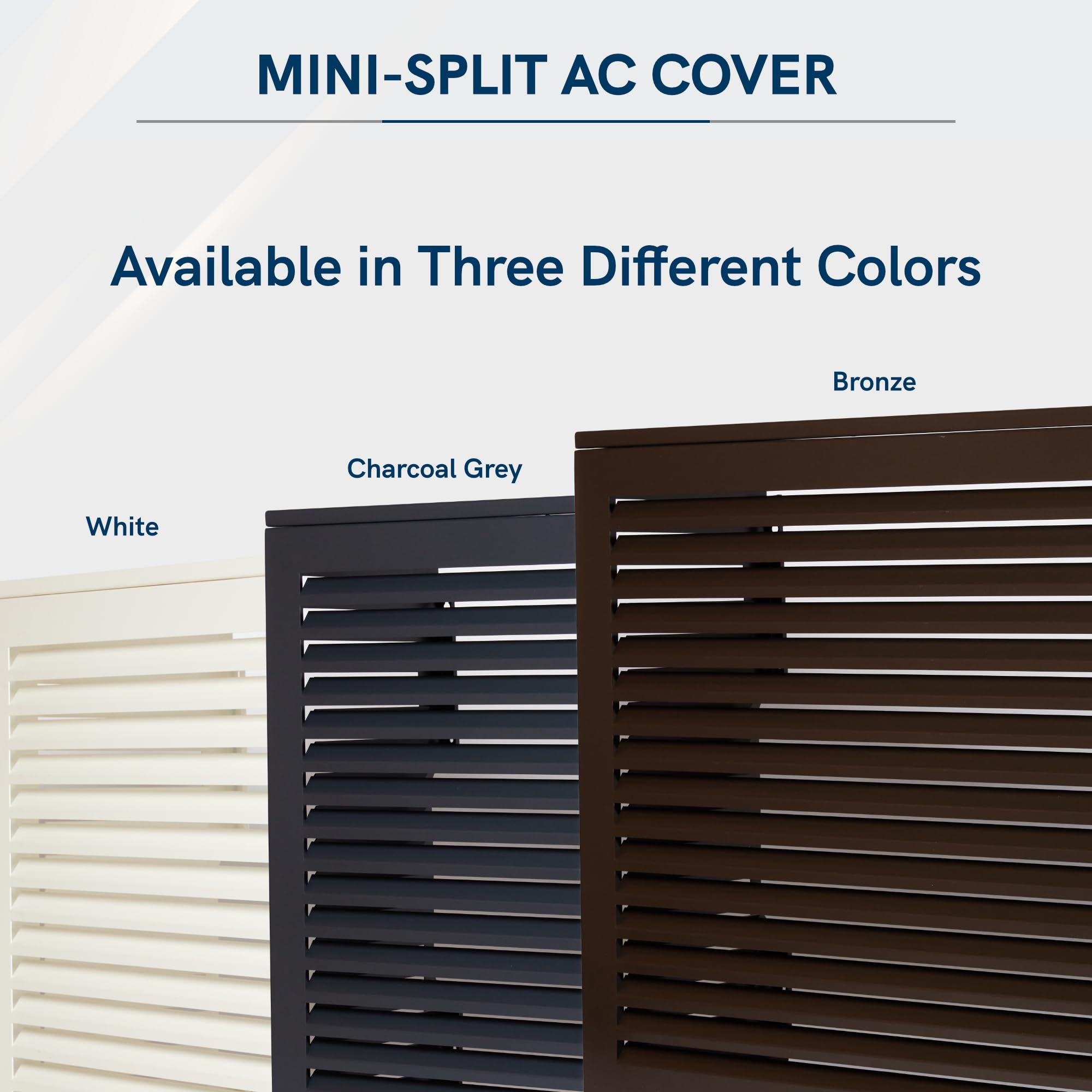 Airdeko's Mini Split AC Cover for Outside Units Sturdy Aluminum, Optimal Performance & Protection of Mini Split System Outdoor Condenser Compatible with Airdeko's Anti-Theft System (Charcoal, Large)