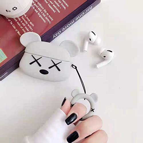 AirPod 3 Case Silicone Cover Case Compatible for Airpod 3 2021 3rd Generation Case, Shock-Absorbing Protective Case with Carabiner Suitable for Anyone。 (3 gen Violent Bear Gray)