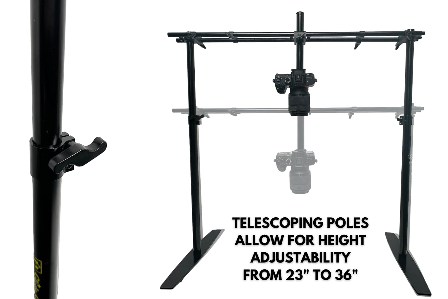Glide Gear OH 200 Modular/Adjustable Video Camera Smartphone Overhead All Metal Flat Lay Rig Mount