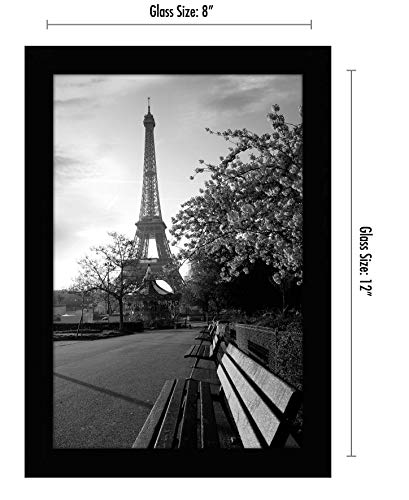 Americanflat 12x18 Poster Frame, Black & 8x12 Picture Frame in Black with Shatter Resistant Glass - Horizontal and Vertical Formats for Wall and Tabletop