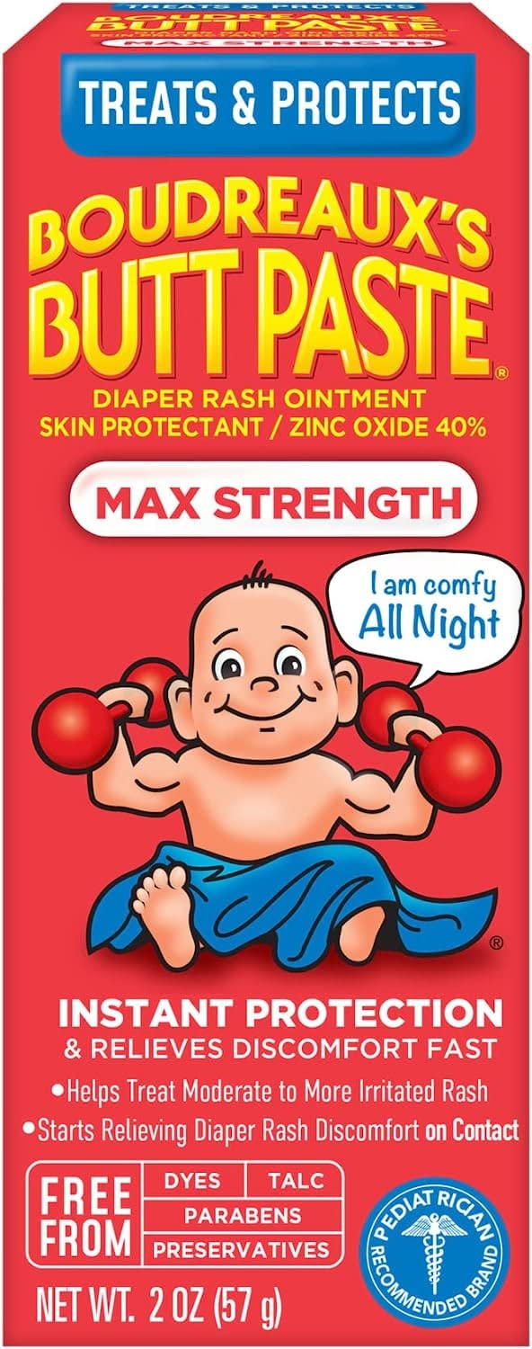 Boudreaux's Butt Paste Diaper Rash Ointment, Maximum Strength, 2 Ounce by Boudreaux's Butt Paste