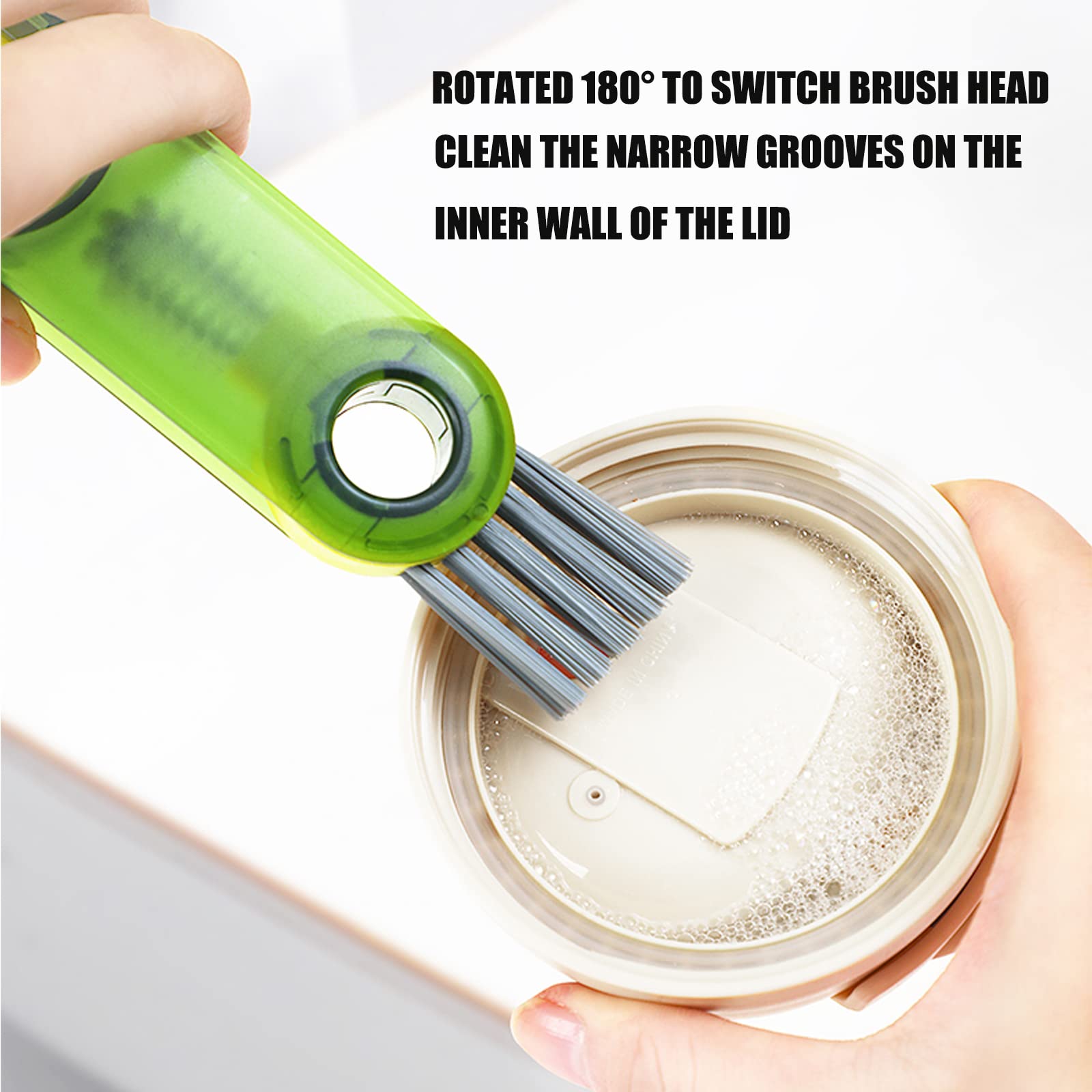 3 in 1 Multifunctional Cleaning Brush, Multi-Functional Cup Cleaning Tools, U-Shaped Silicone Bottle Cleaner Brush, Home Kitchen Cleaning Tools for Different Clean Items