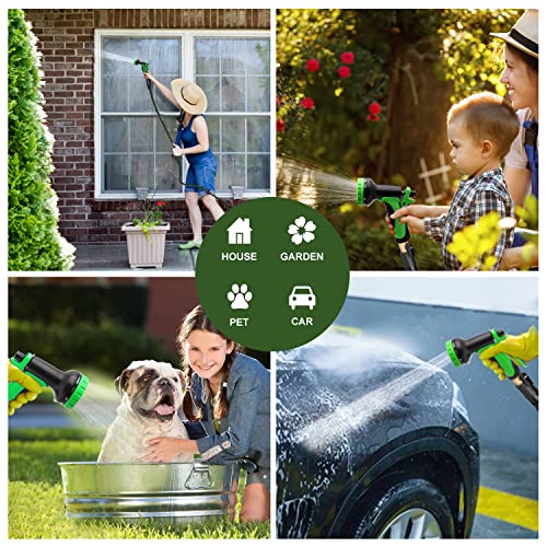 GUKOK 50ft Expandable Garden Hose, All New 2023 Expandable Water Hose with 3/4" Solid Brass Fittings, Extra Strength Fabric - Lightweight Flexible Expanding Hose with Spray Nozzle
