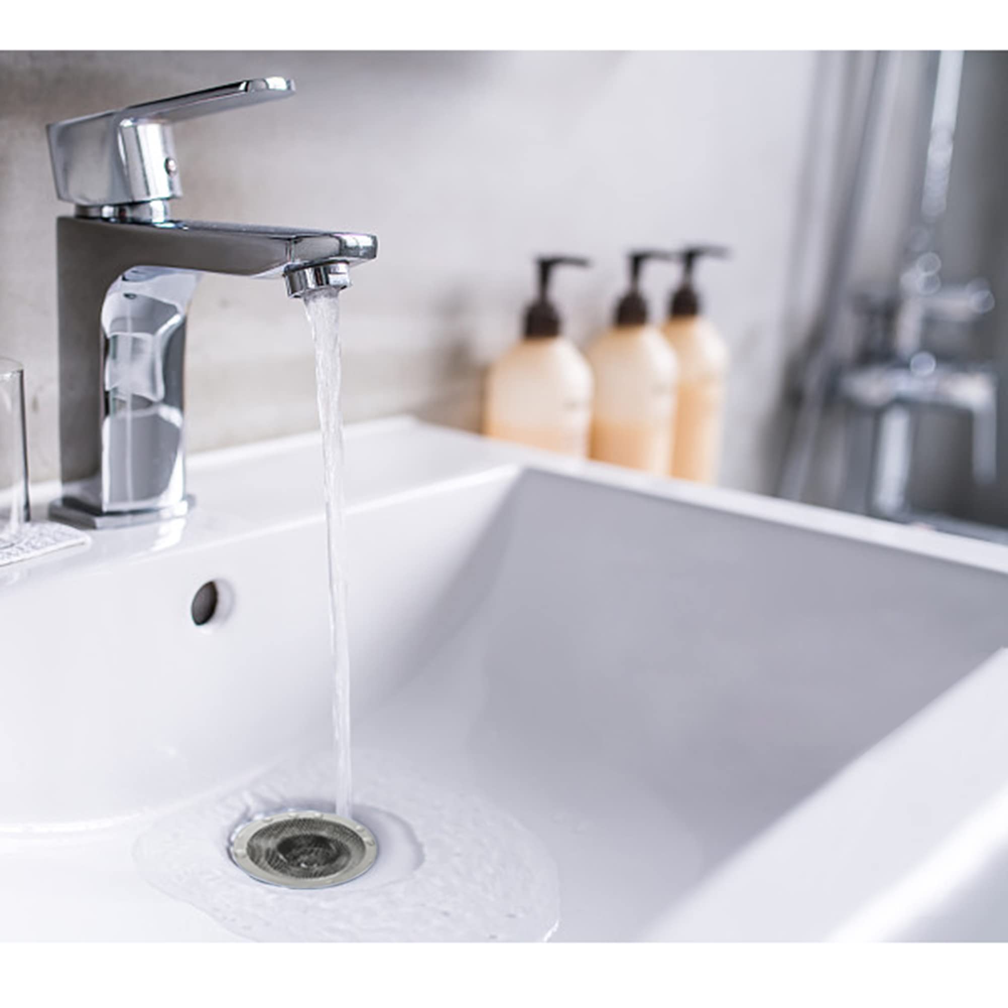 2pcs Mesh Bathroom Lavatory Sink Strainer, Stainless Steel Slop Basket Filter Trap, 2.25" Top / 1" Sink Strainer, Bathroom Wash Basin Balcony Drain Hole, Utility, Slop, Laundry, RV and Lavatory