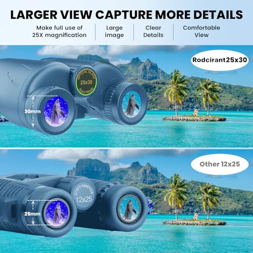 20x25 Compact Binoculars for Adults High Powered and Kids,Waterproof Binoculars for Hunters with Low Light Vision,Easy Focus Bird Watching for Adults Outdoor Hunting Travel,Blue