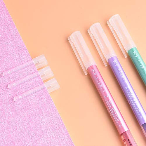 Mifuner 0.38mm 6 Colors Extra Fine Point Pens Liquid Ink Pen Rolling Roller ball Quick-drying Ink for Home Office
