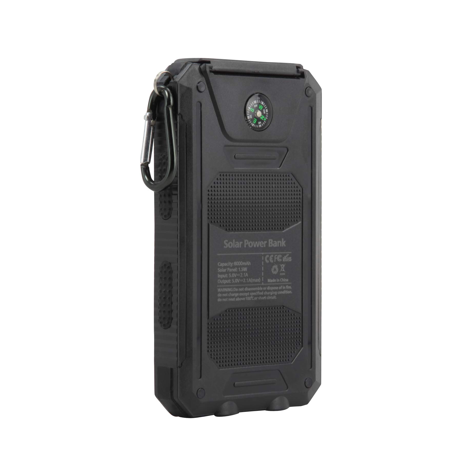 BoxWave Power Bank Compatible with Google Pixel - Solar Rejuva PowerPack (10000mAh), Solar Powered Backup Power Bank 10000mAh - Jet Black