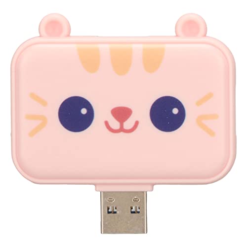 3 in 1 USB Hub ，Multifunction USB A to USB3.0 and 2 USB2.0 USB Port Expander for Mouse Keyboard Laptop PC (Pink)