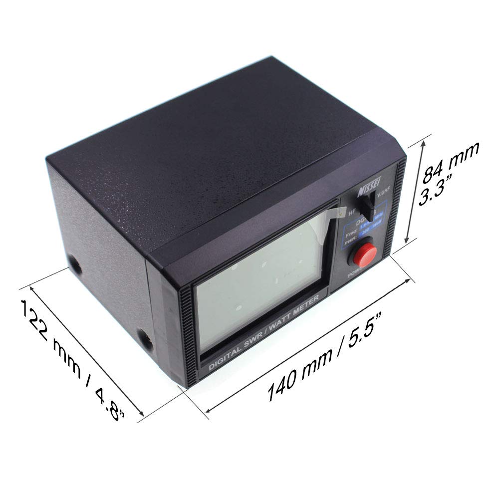 NISSEI DG-503 Digital RF Power Meter LCD 3.5" Short Wave SWR VSWR Meter HF 1.6-60MHz & VHF/UHF 125-525MHz 1-200W for Two Way Radio